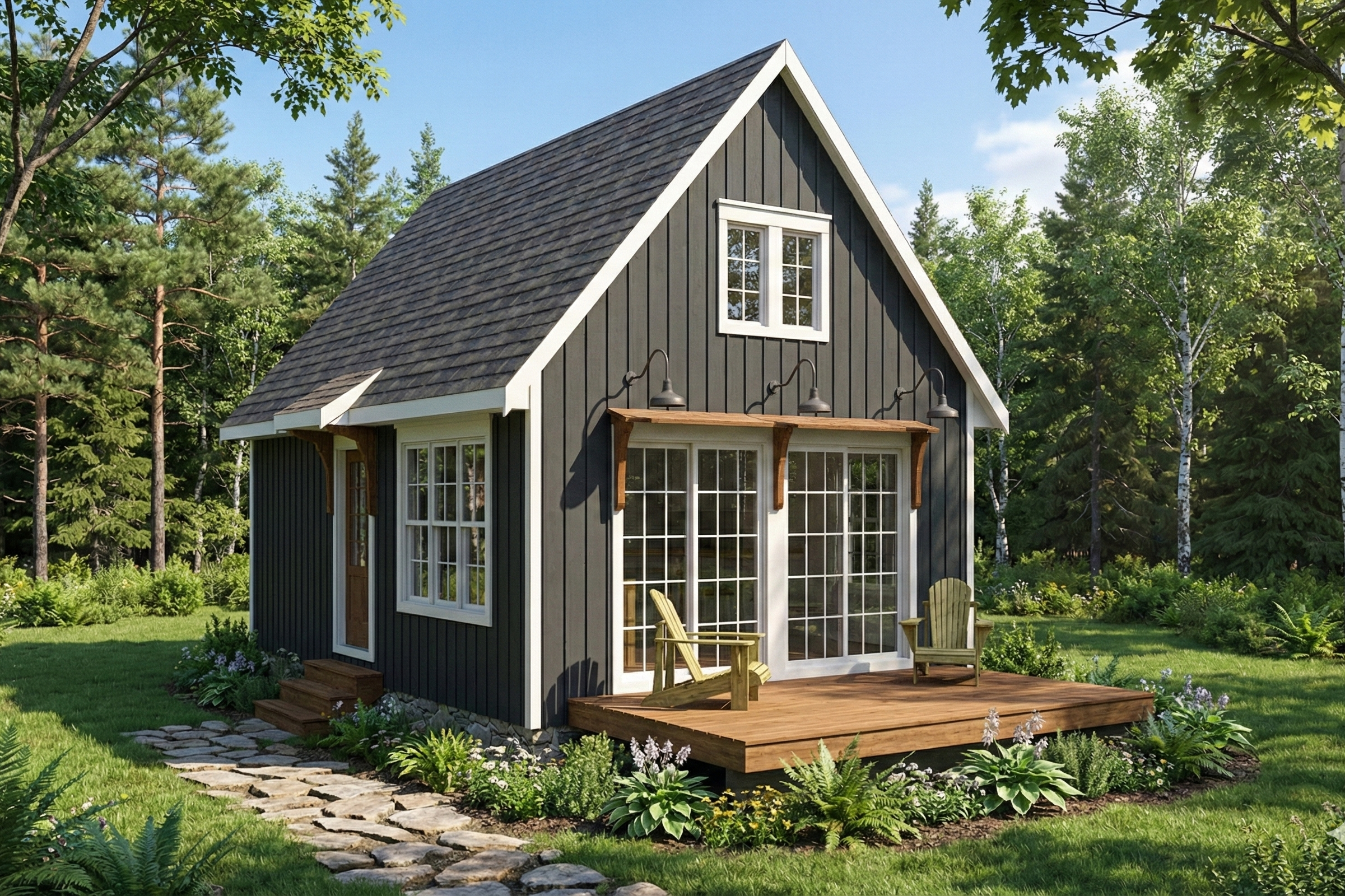 Compact Cabin Plan 1 Bedroom | 24x32 PDF | OFD – One-Five Design Co.